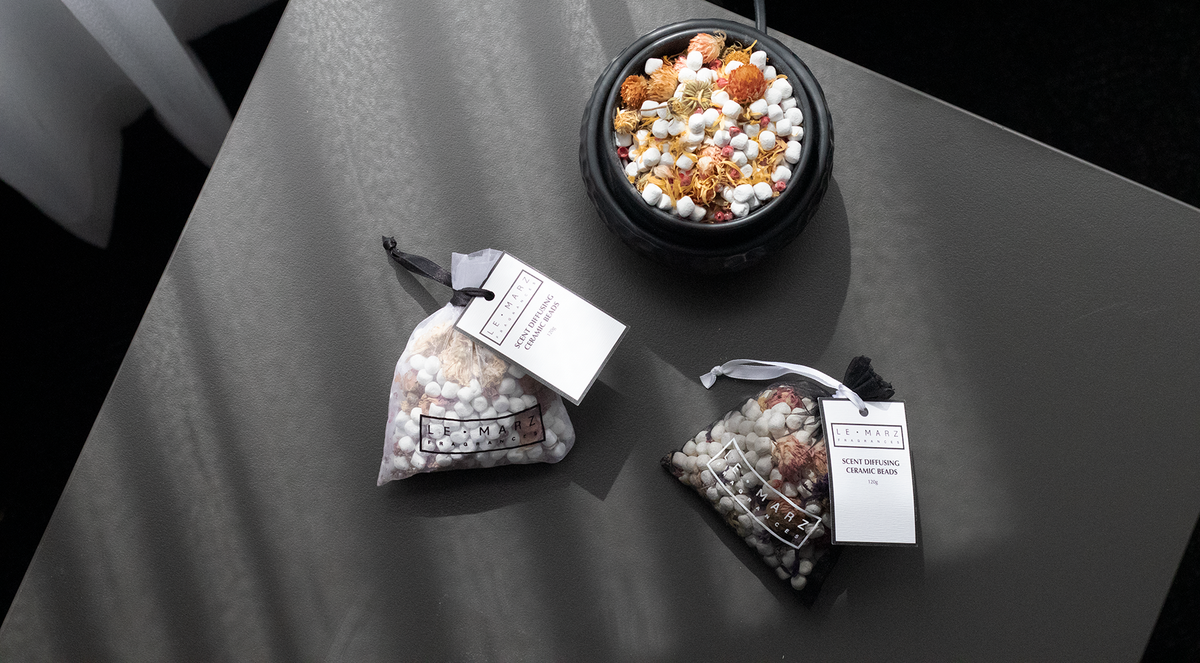 Scent Diffusing Ceramic Beads – Le Marz Fragrances